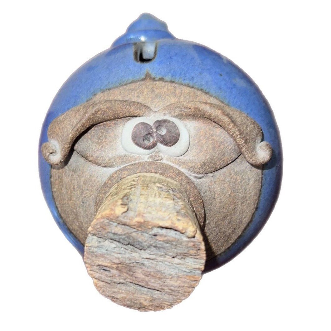 Vintage Mahon Signed Pottery Stoneware Piggy Bank Cork Nose Cobalt Blue ...