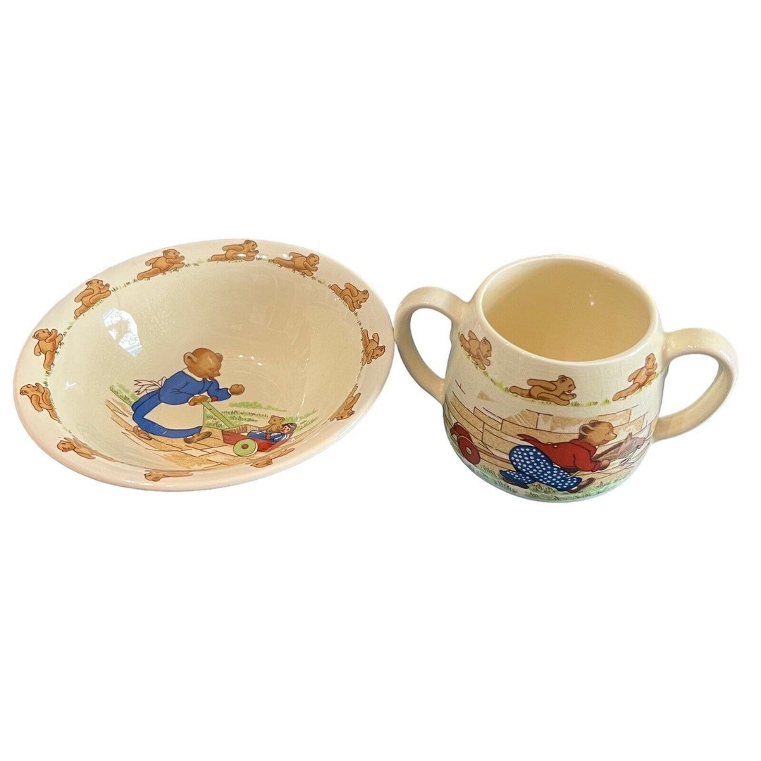 Vintage SYLVAC WARE Teddy Bear Childs Bowl Double Handle Cup England ...