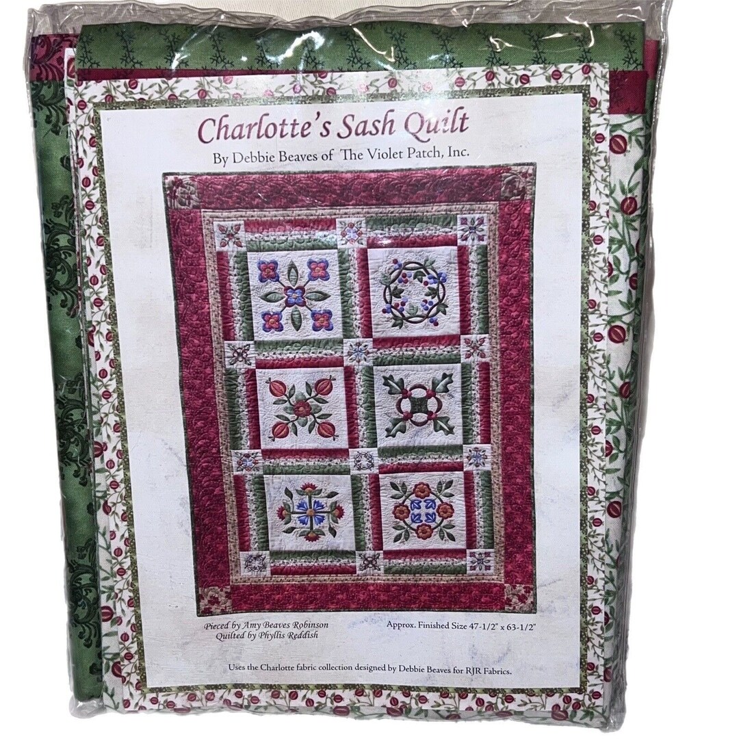 Vintage Charlotte's Sash Quilt Kit, Pieced and Quilted, New With Tags ...