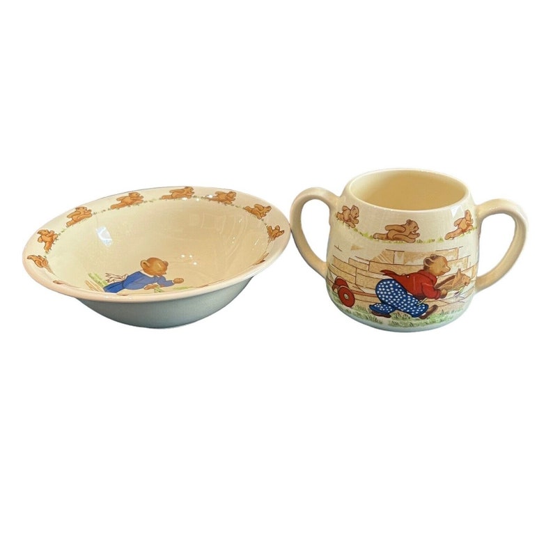 Vintage SYLVAC WARE Teddy Bear Childs Bowl Double Handle Cup England ...