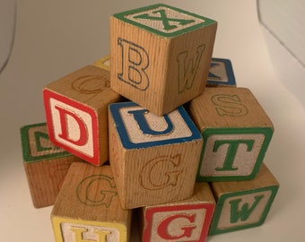 Wooden Alphabet Blocks - Etsy