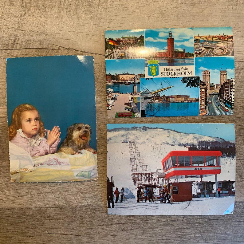 Vintage Travel Postcard Set 1950s-1980s mystery Set of 3 Vintage ...