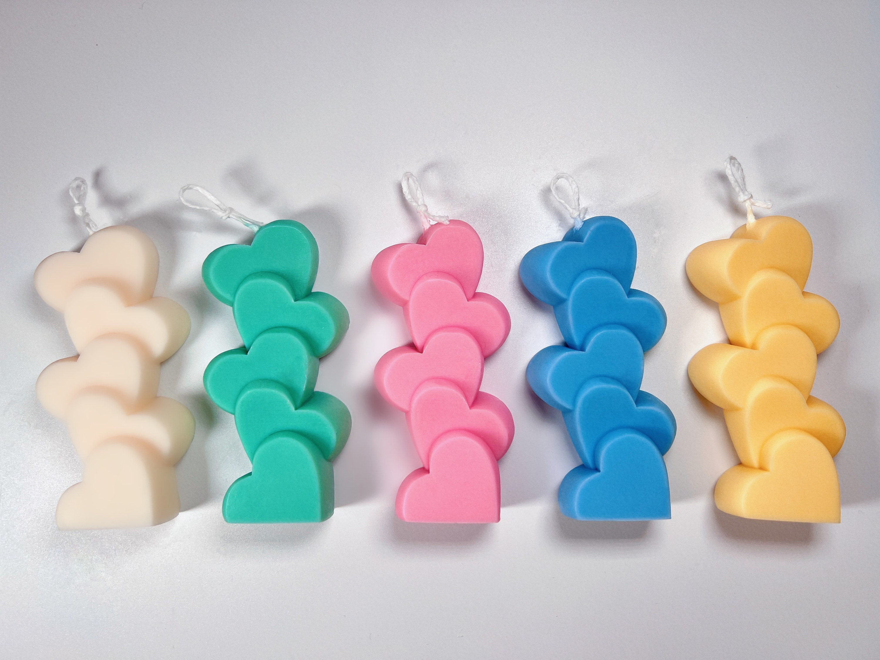 Heat Tower Candleheart Candlestacked Heart Candlepastel - Etsy