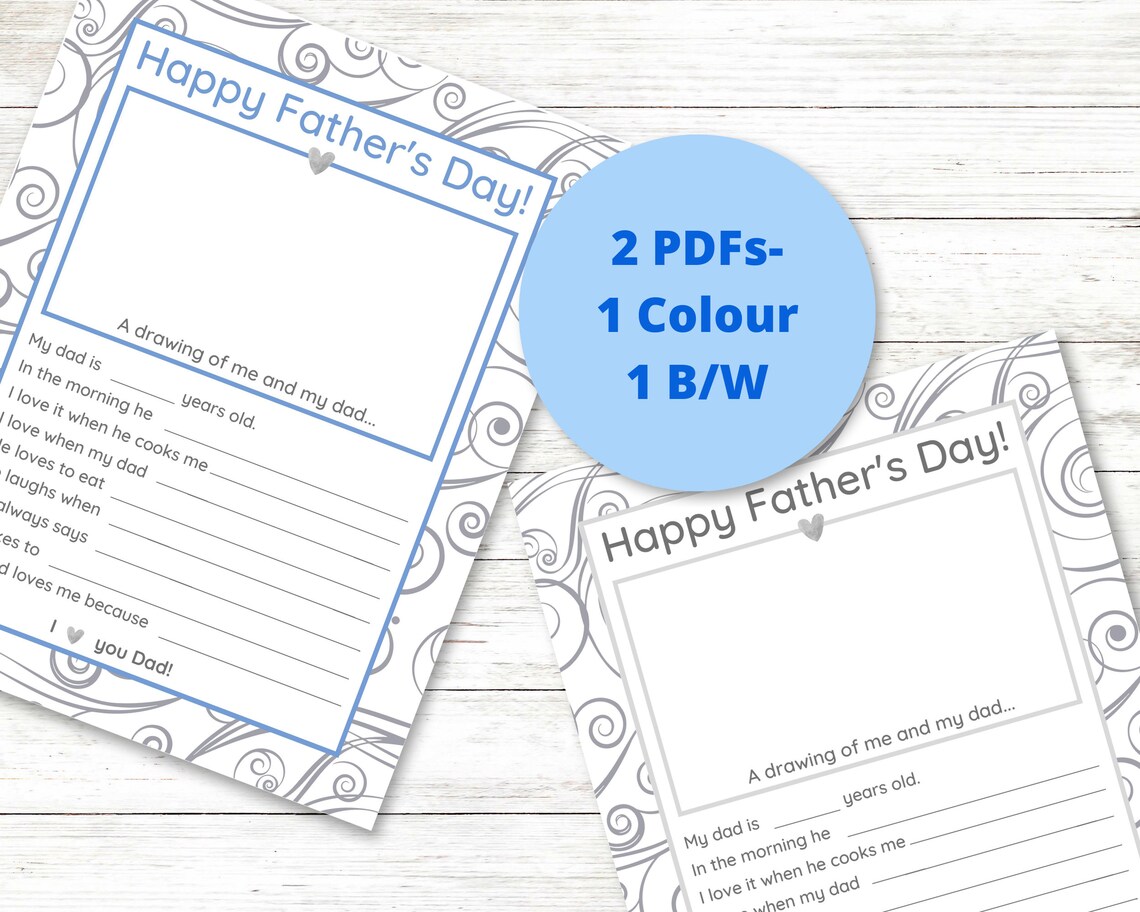 Father's Day Printable Questionnaire Survey From Child | Etsy