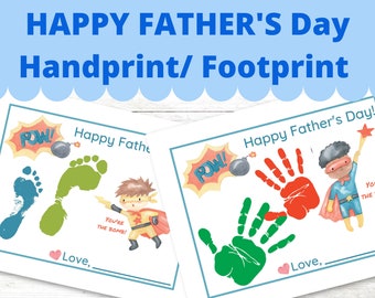 Gamer Dad Printable Handprint Art, Happy Father's Day Handprint Craft ...