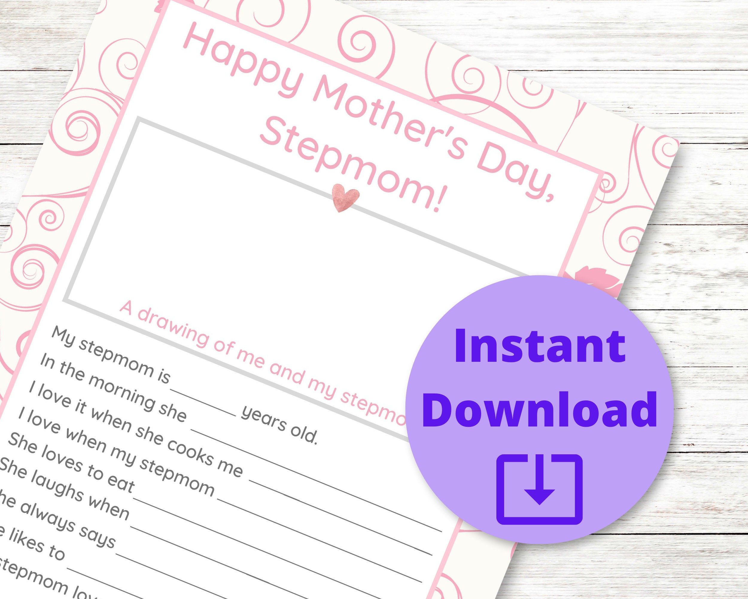 Stepmom Mother's Day Printable Questionnaire - Etsy