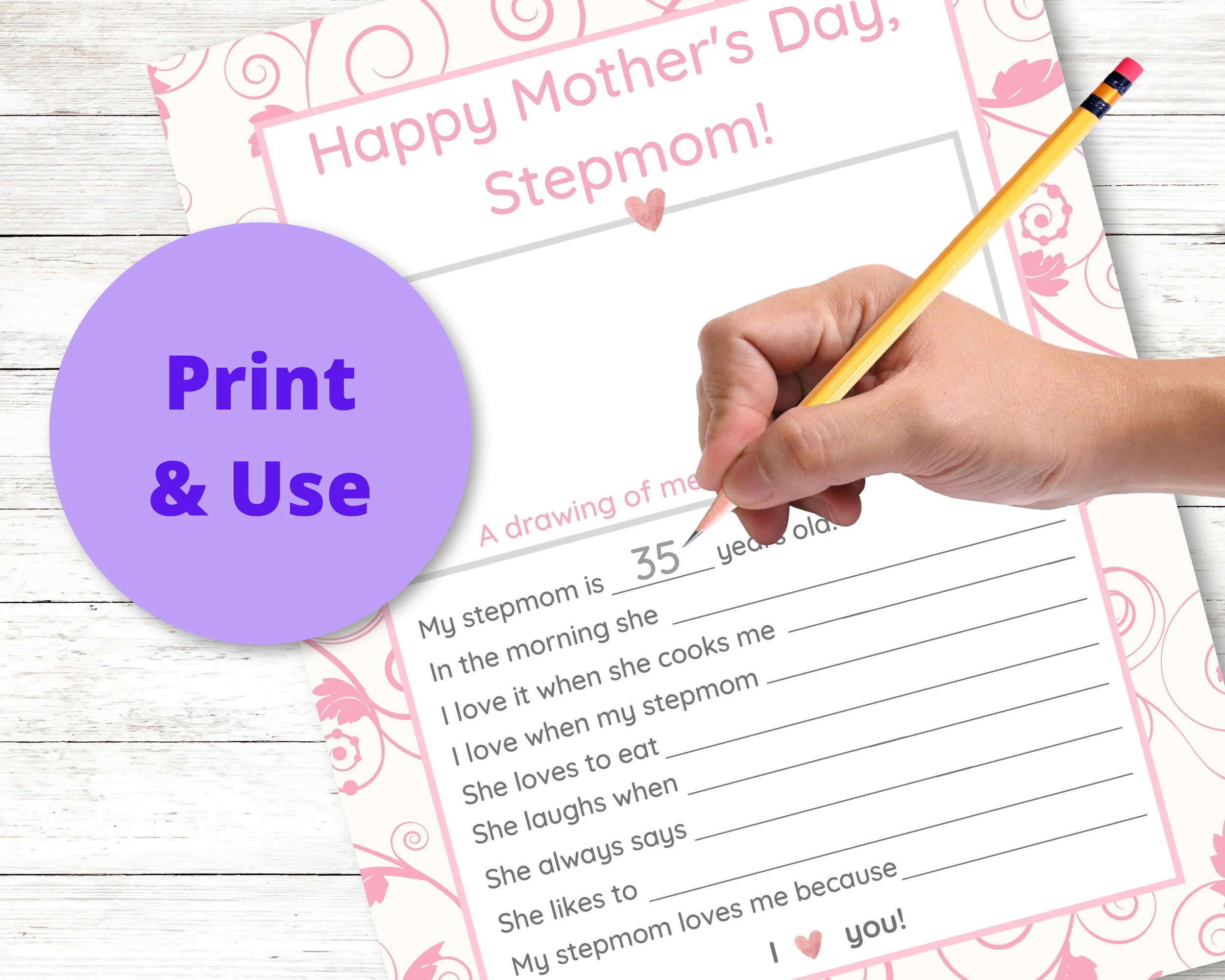 Stepmom Mother's Day Printable Questionnaire - Etsy