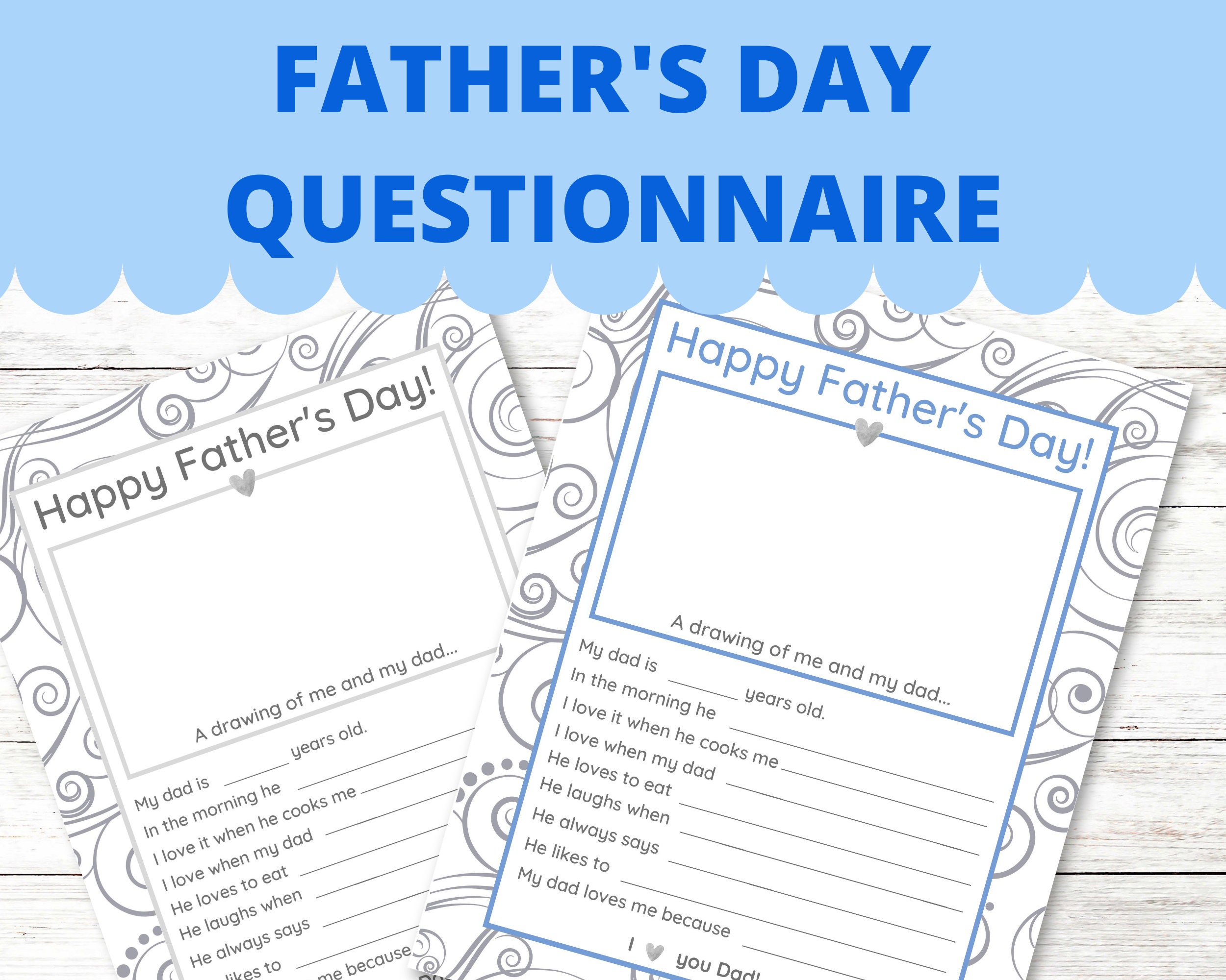 Father's Day Printable Questionnaire Survey From Child - Etsy