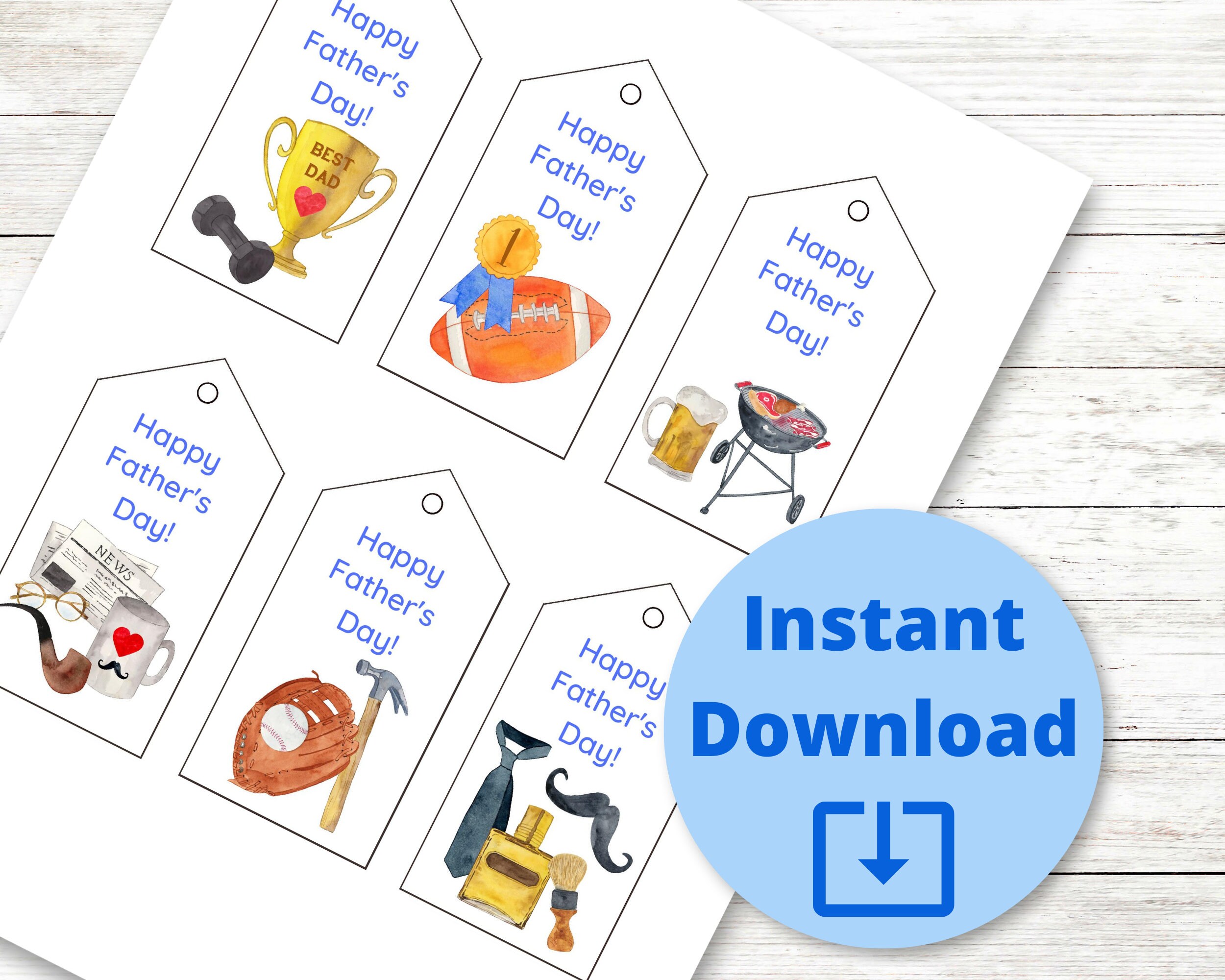 Father's Day Printable Gift Tags - Etsy