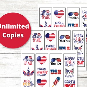 Happy 4th of July Printable Bookmarks - Etsy