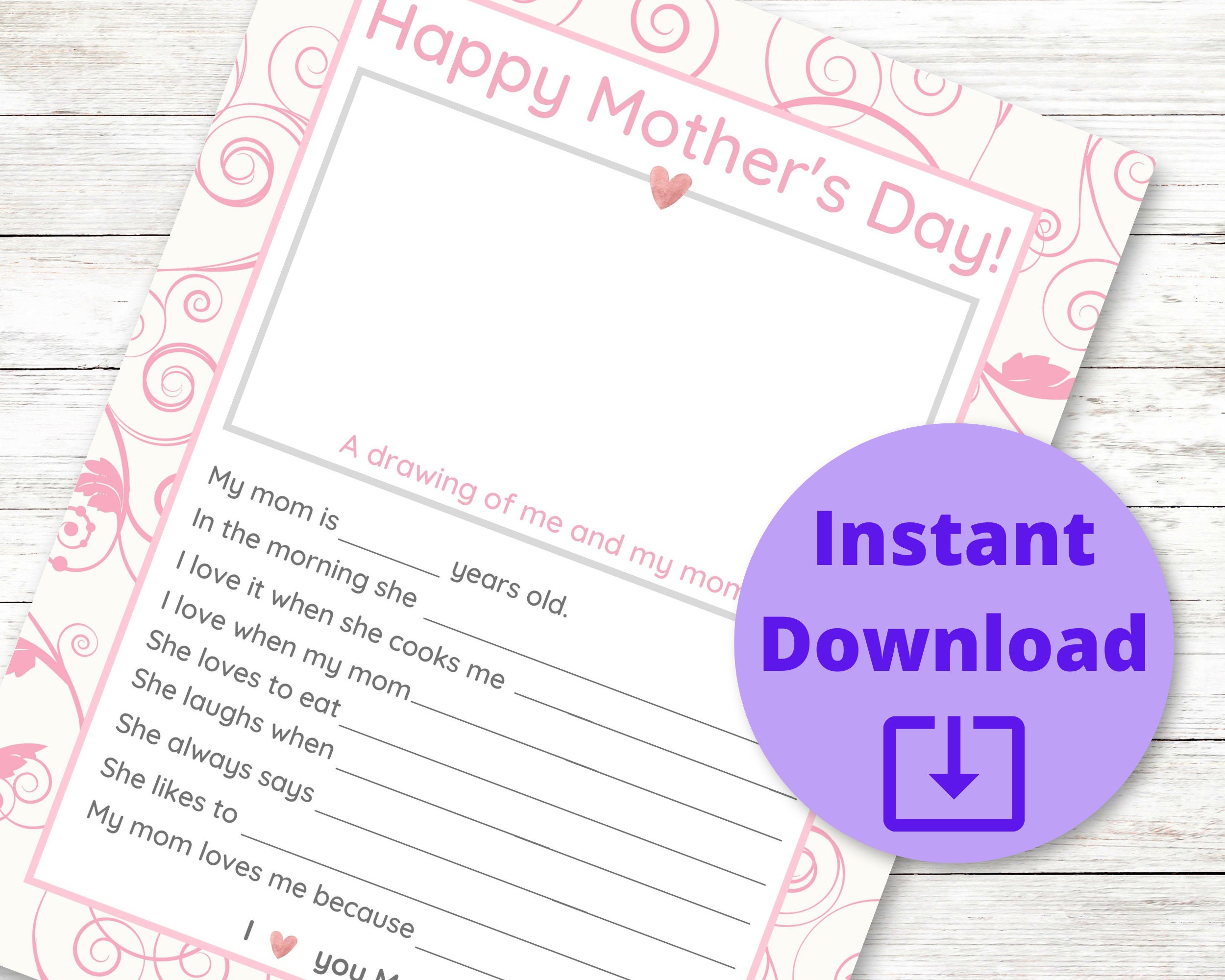 Mother's Day Printable Questionnaire - Etsy