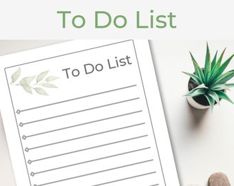 Clean Minimal to Do List Printable Download, Productivity and ...