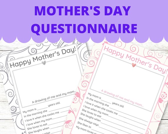 Mother's Day Printable Questionnaire | Etsy
