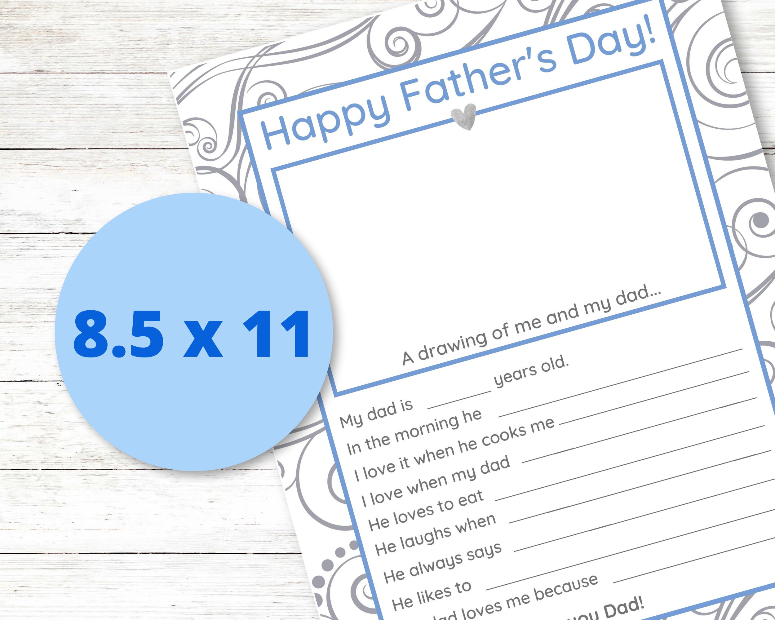 Father's Day Printable Questionnaire Survey From Child - Etsy