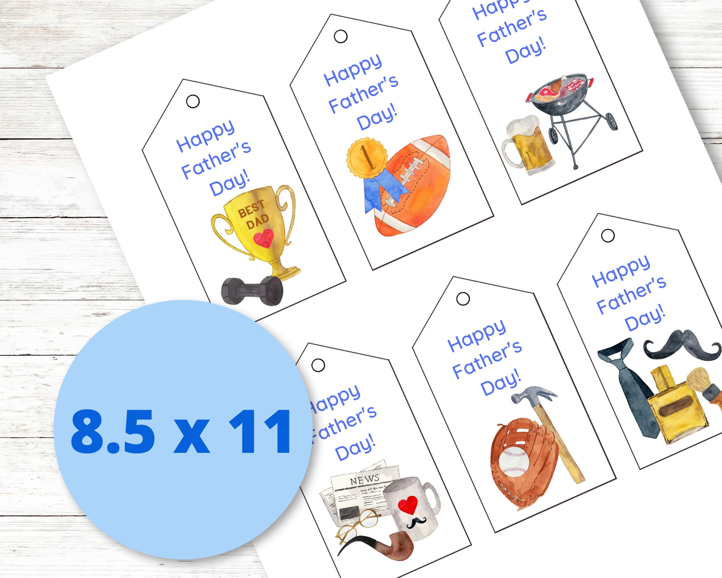 Father's Day Printable Gift Tags - Etsy