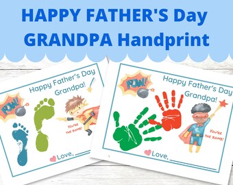 Handprint Grandpa Printable / Father's Day Gift / Father's Day Art ...