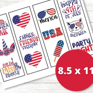 Happy 4th of July Printable Bookmarks - Etsy