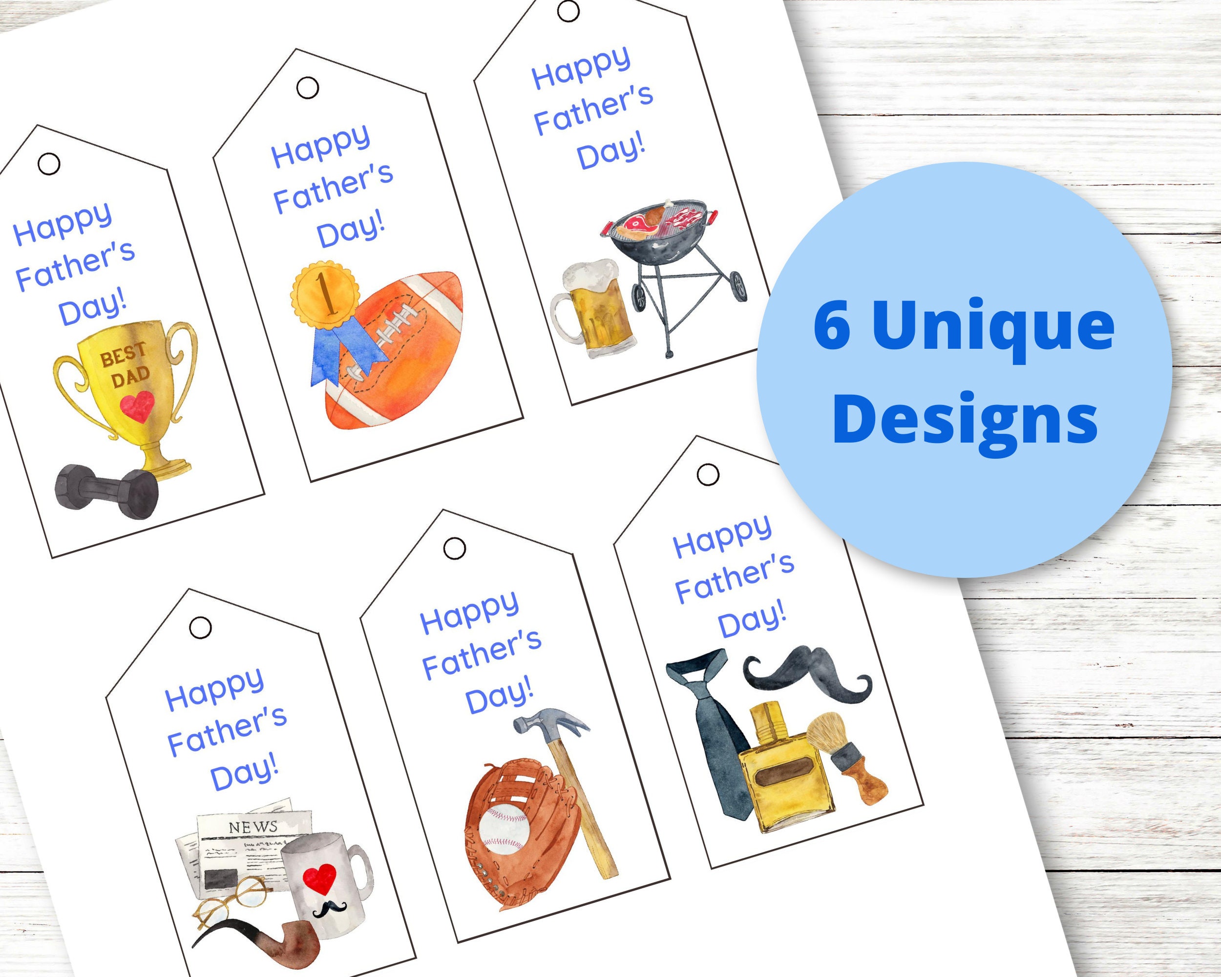 Father's Day Printable Gift Tags - Etsy