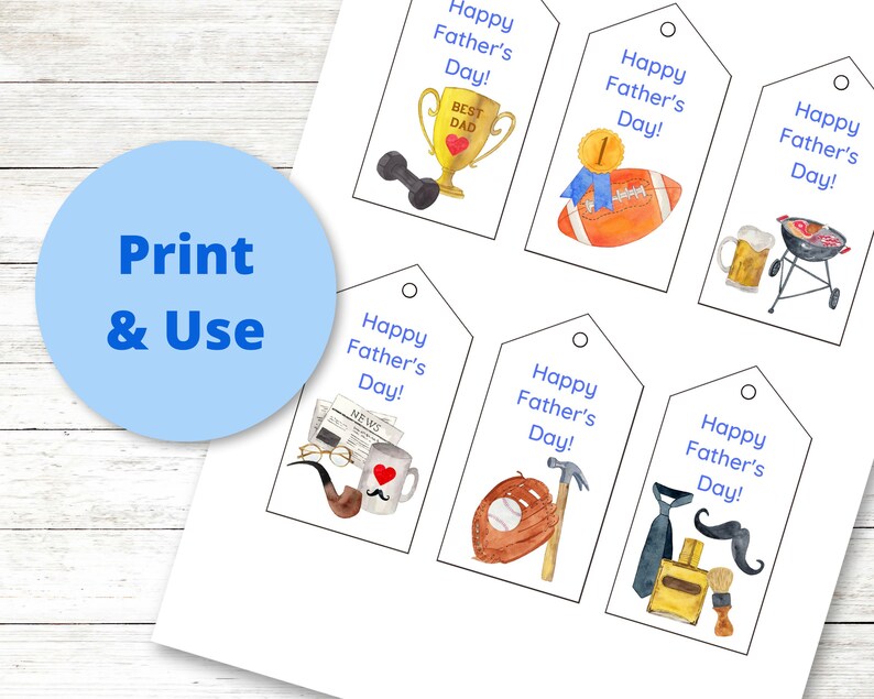 Father's Day Printable Gift Tags - Etsy
