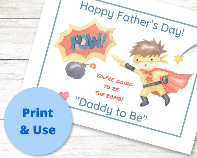 Happy Father's Day Daddy to Be Printable Card - Etsy
