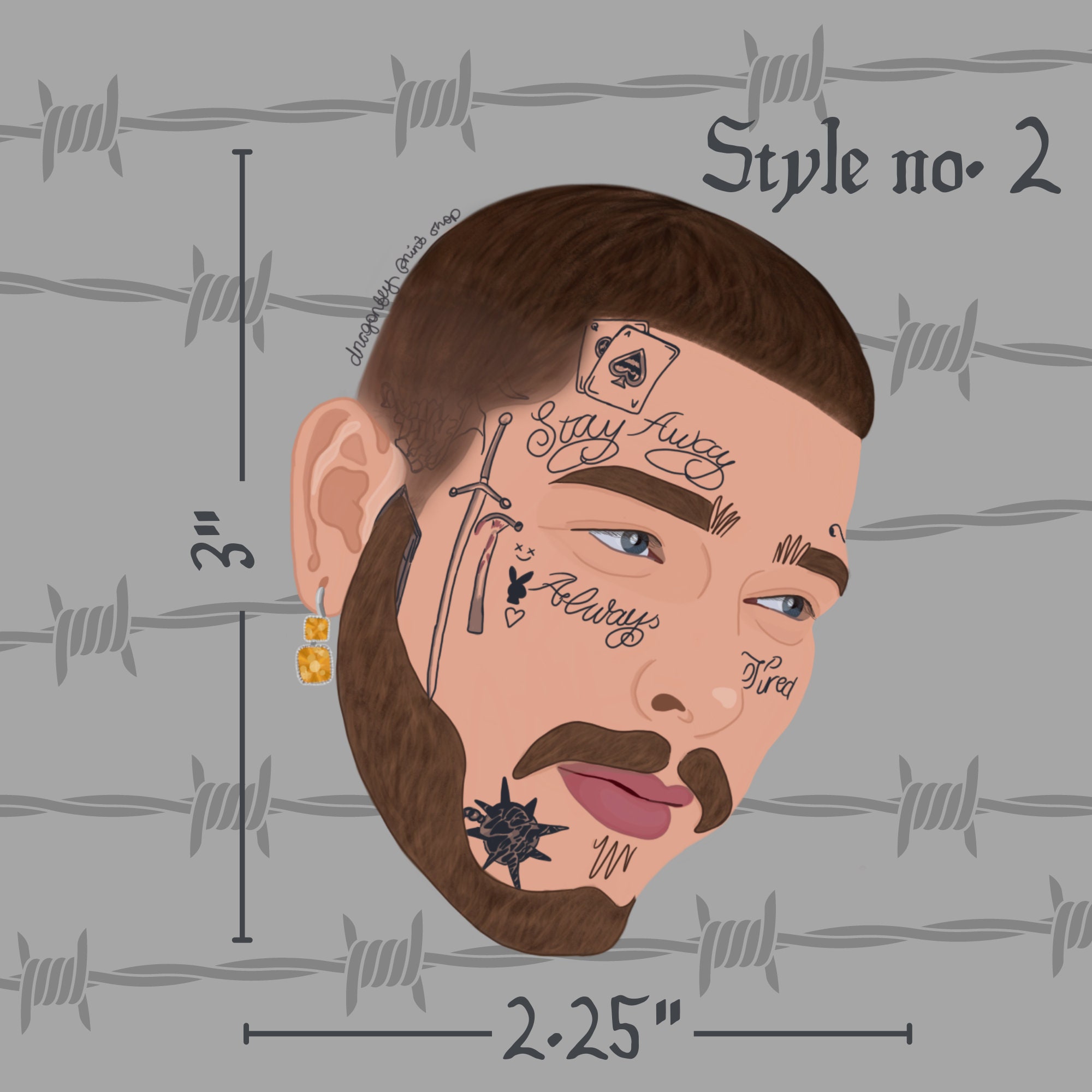 Post Malone Stickers Post Malone Laptop Stickers Post Malone Sticker ...