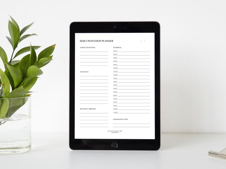 Daily Intention Planner Printable, Hourly Planner, To-do List, Work ...