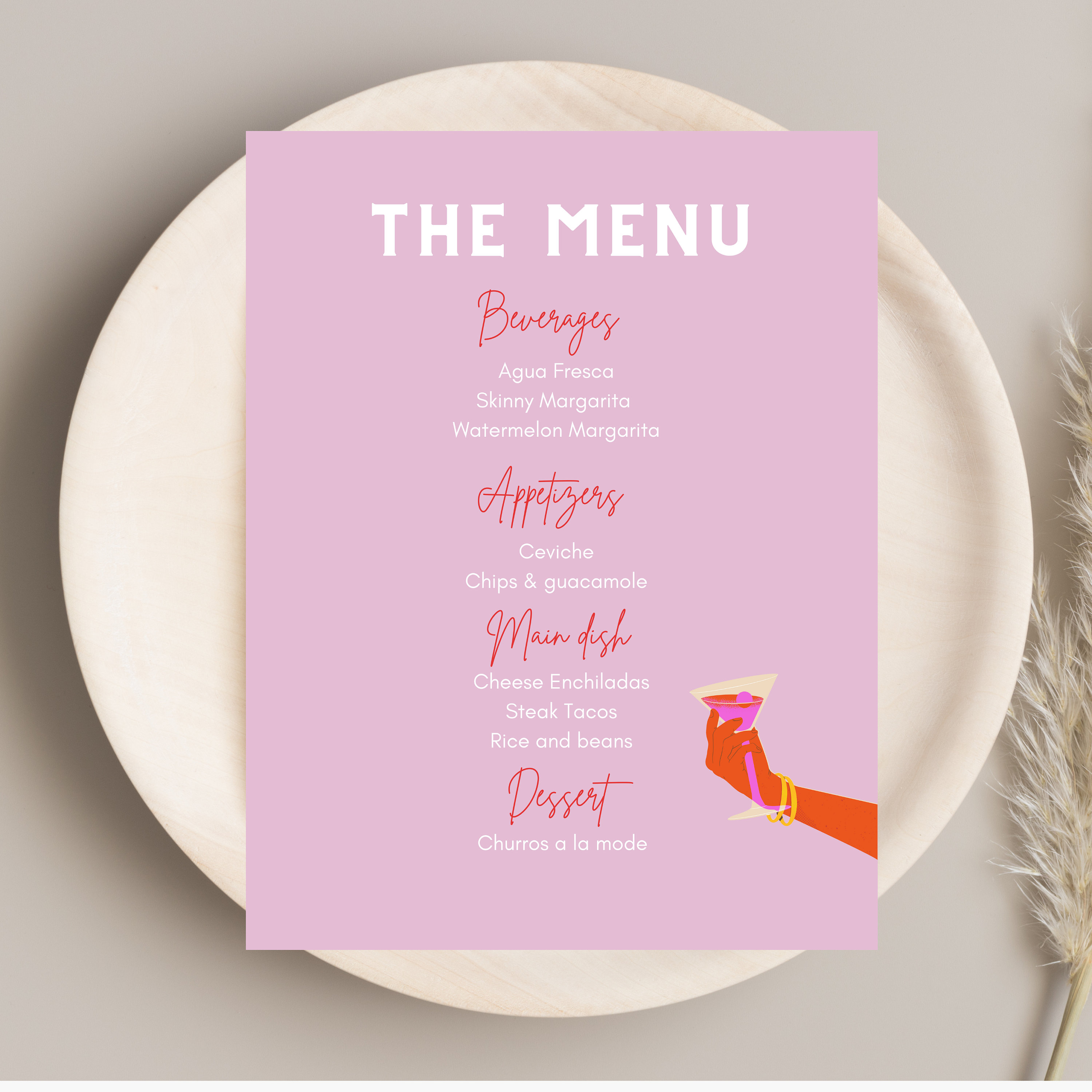 Bailey's Bachelorette 5x7 Menu Digital & Print Template - Etsy