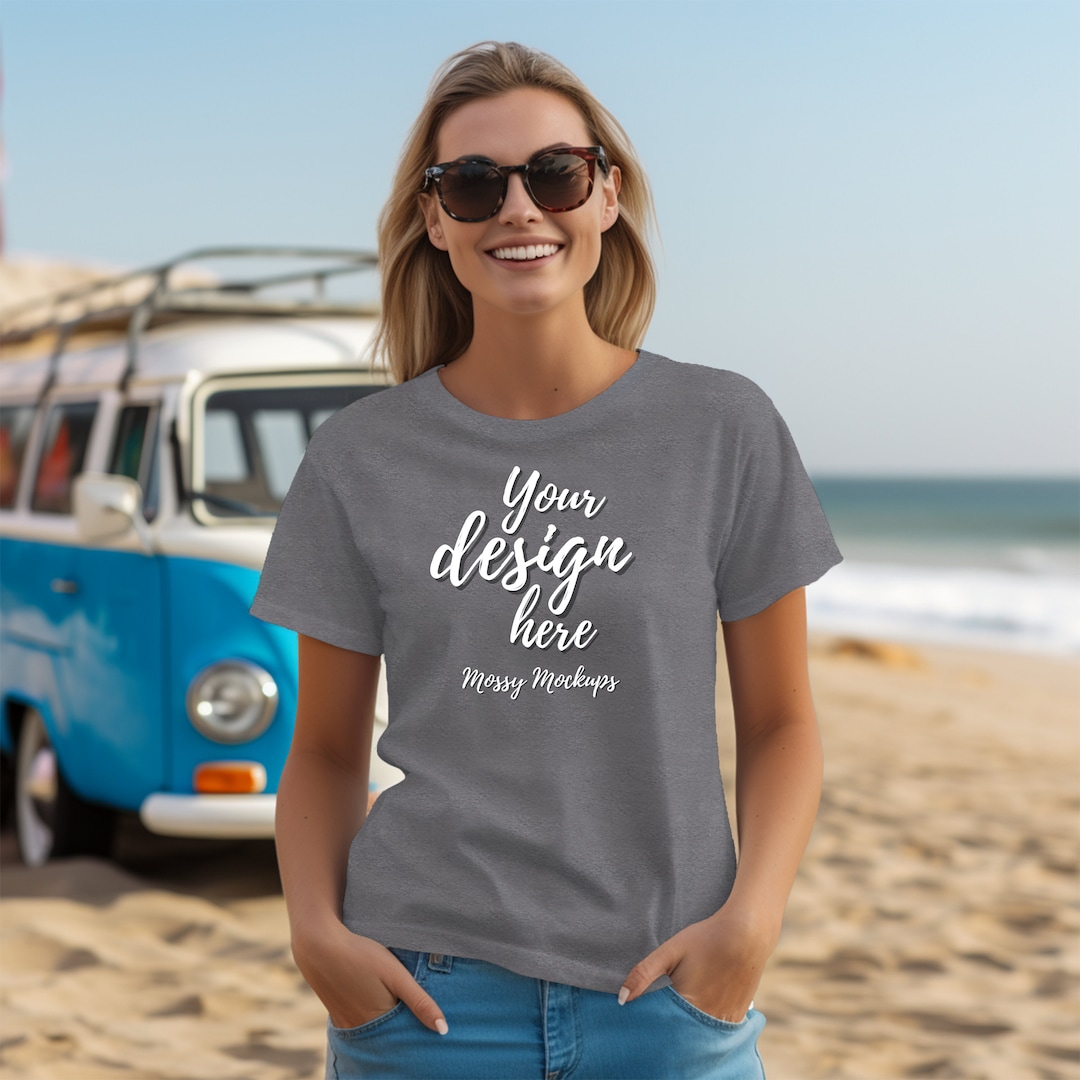 Graphite Heather Gildan 64000 Mockup Gildan Graphite Heather - Etsy