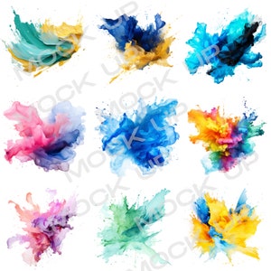 Watercolor Color Splash Clipart PNG, Paint Splatter Clipart, Alcohol ...