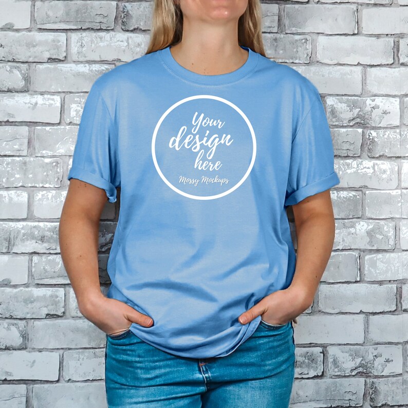 Carolina Blue Gildan 64000 Mockup Gildan Carolina Blue Shirt - Etsy