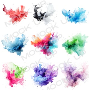 Watercolor Color Splash Clipart PNG, Paint Splatter Clipart, Alcohol ...