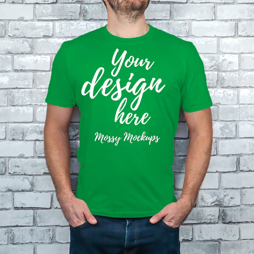 Irish Green Gildan 64000 Mockup, Gildan Irish Green Shirt Mockup, Irish ...