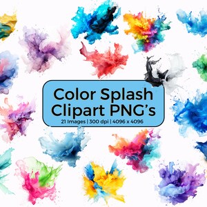 Watercolor Color Splash Clipart PNG, Paint Splatter Clipart, Alcohol ...