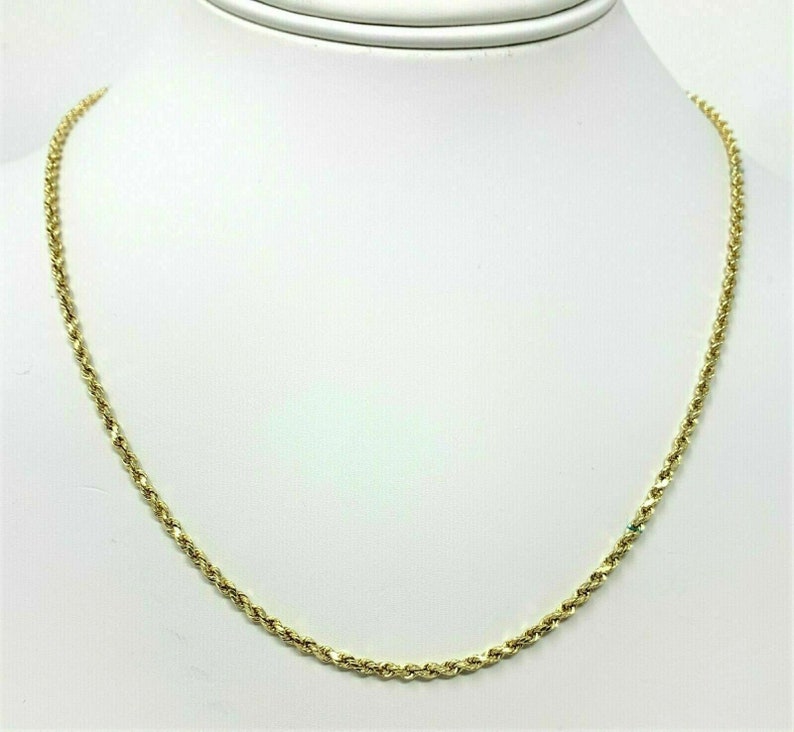 Beautiful 10K Yellow Gold Necklace Gold Rope Chain 16 - Etsy
