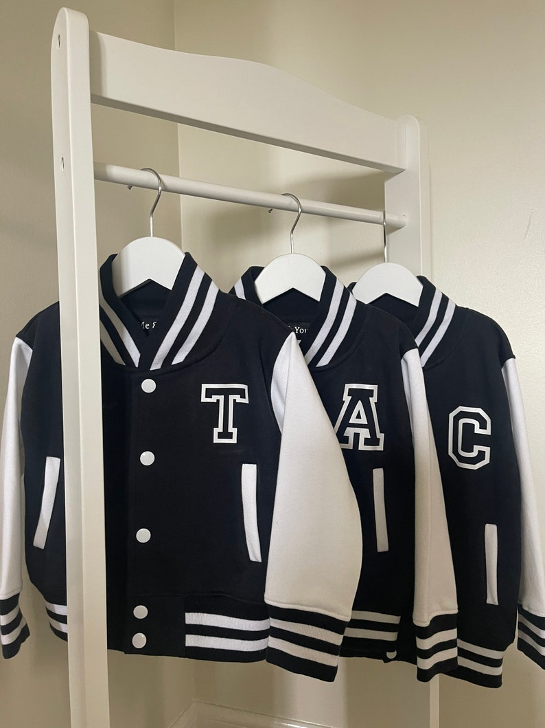 Kids Unisex Personalised Varsity Jacket, Kids Name , Number Varsity ...
