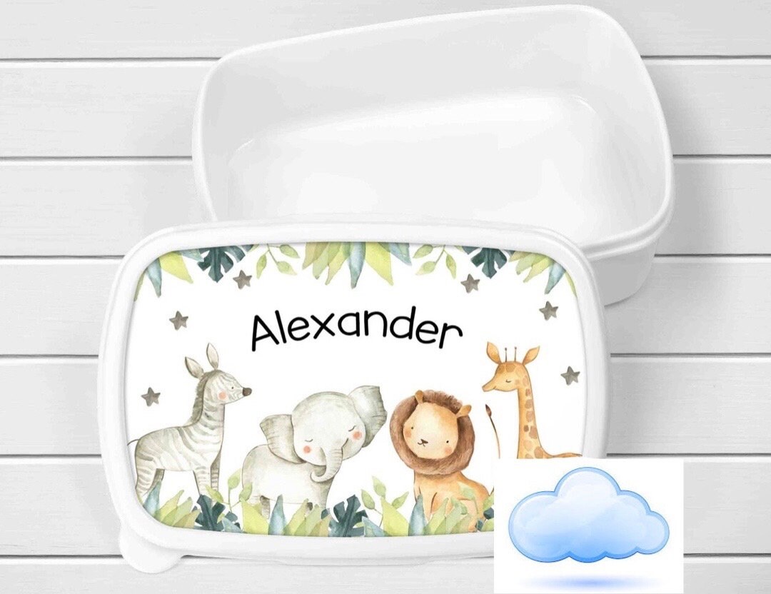 Personalised Safari Animals Lunch Box Lunch Bag School Lunch Bag Packed ...