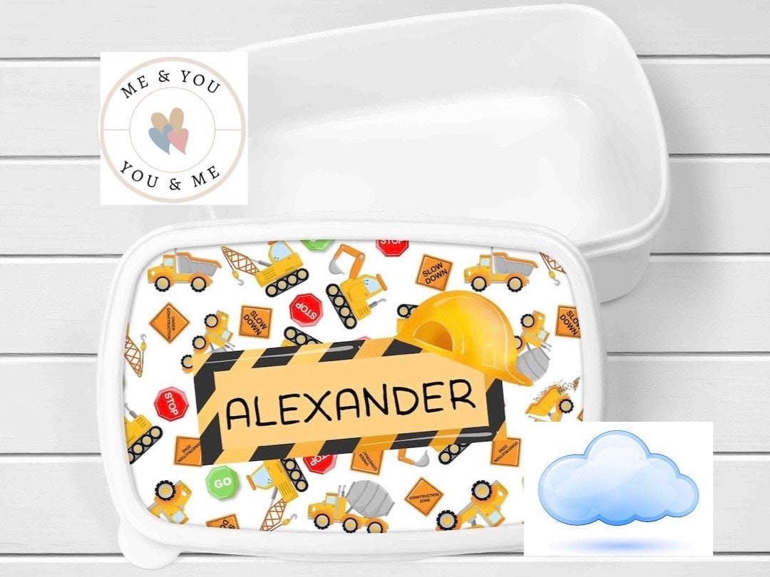Personalised Construction Lunch Box Lunch Bag School Lunch Bag Packed ...