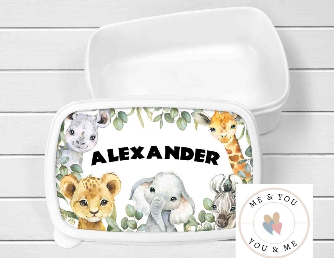 Personalised Safari Lunch Box Lunch Box School Lunch Bag Packed Lunch ...