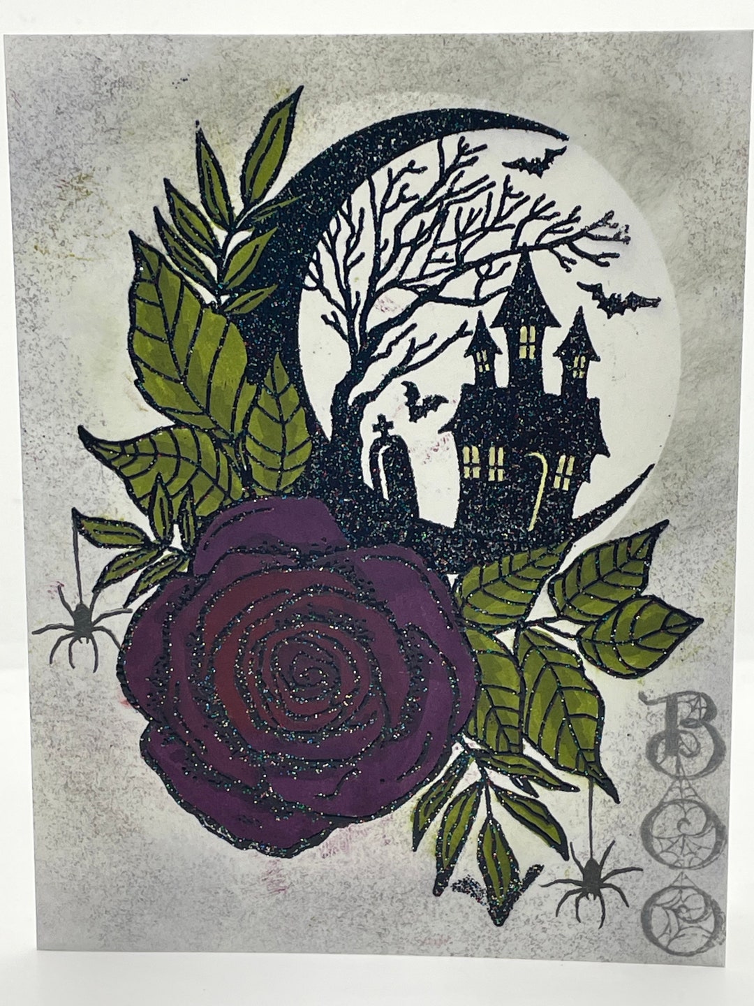 Halloween Moonlight Haunted House Spooky Vintage Halloween - Etsy
