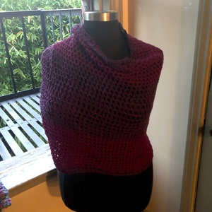 Maroon and Grape Colored Mobius Shawl - Etsy