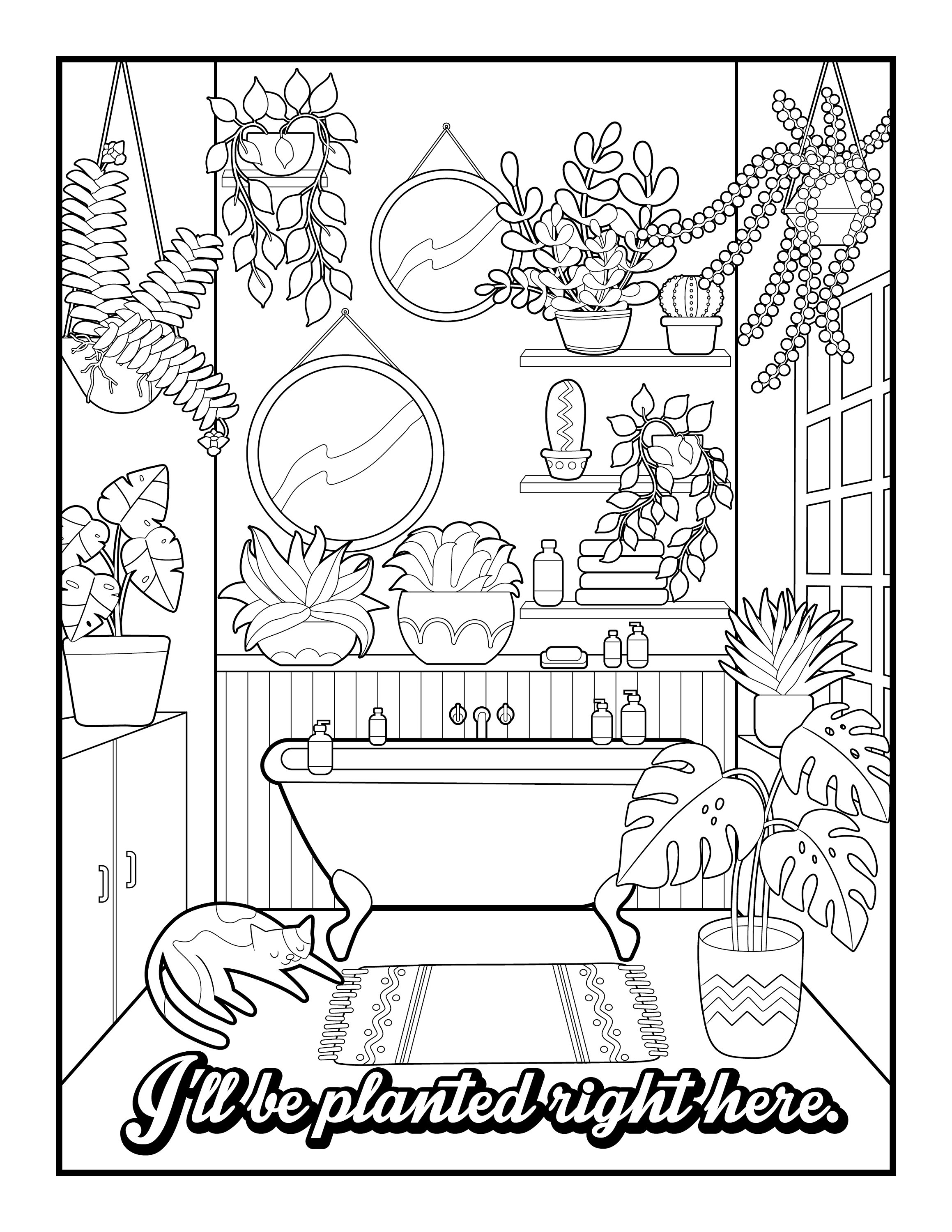 Digital Download Printable Houseplants Coloring Pages (group 1) - Etsy