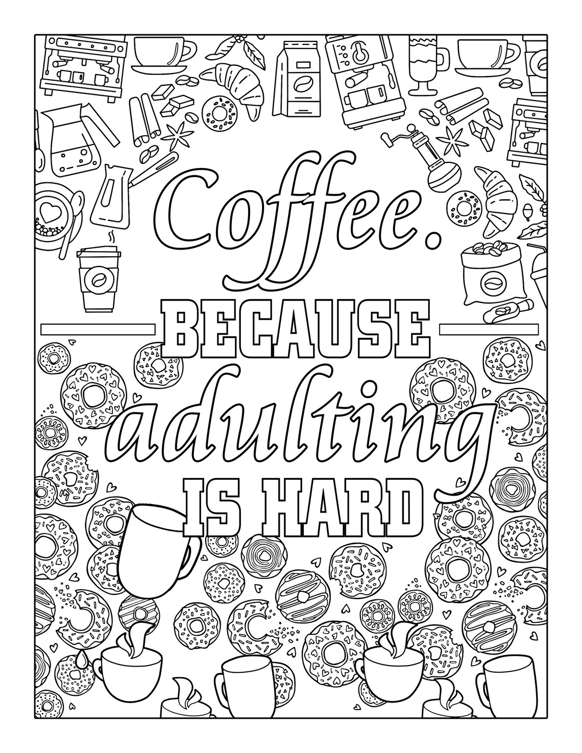 Coffee Coloring Pages - Etsy