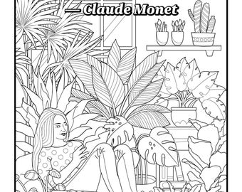 Digital Download Printable Houseplants Coloring Pages group | Etsy