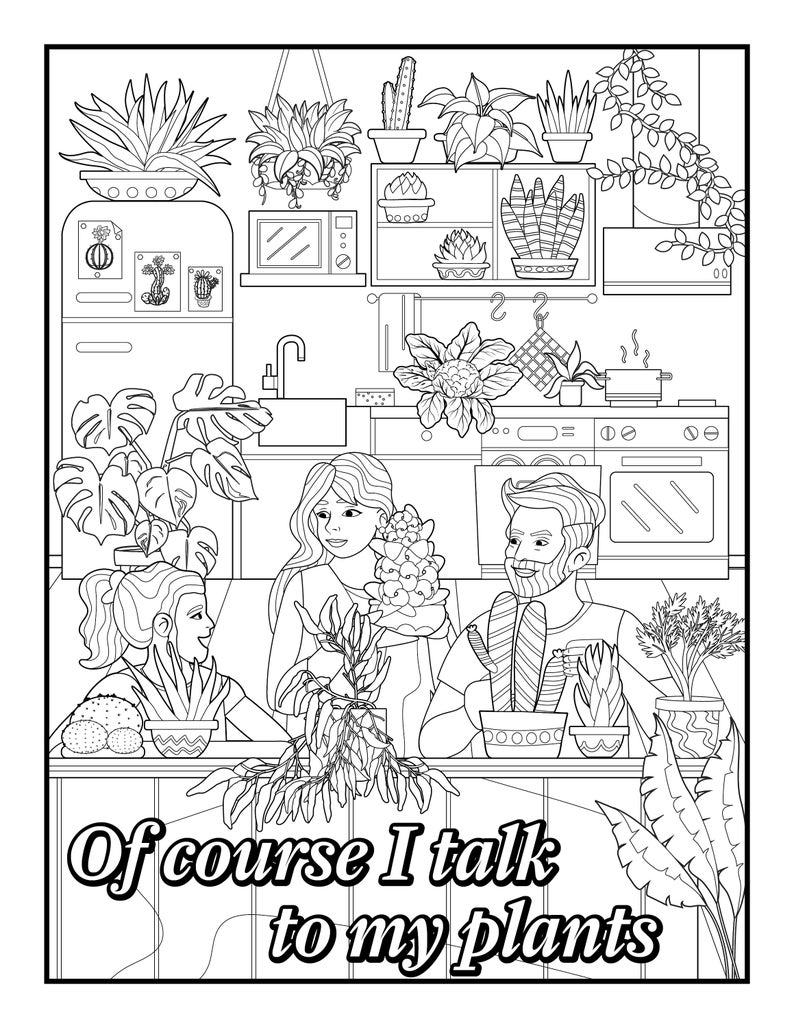 Digital Download Printable Houseplants Coloring Pages (group 6) - Etsy