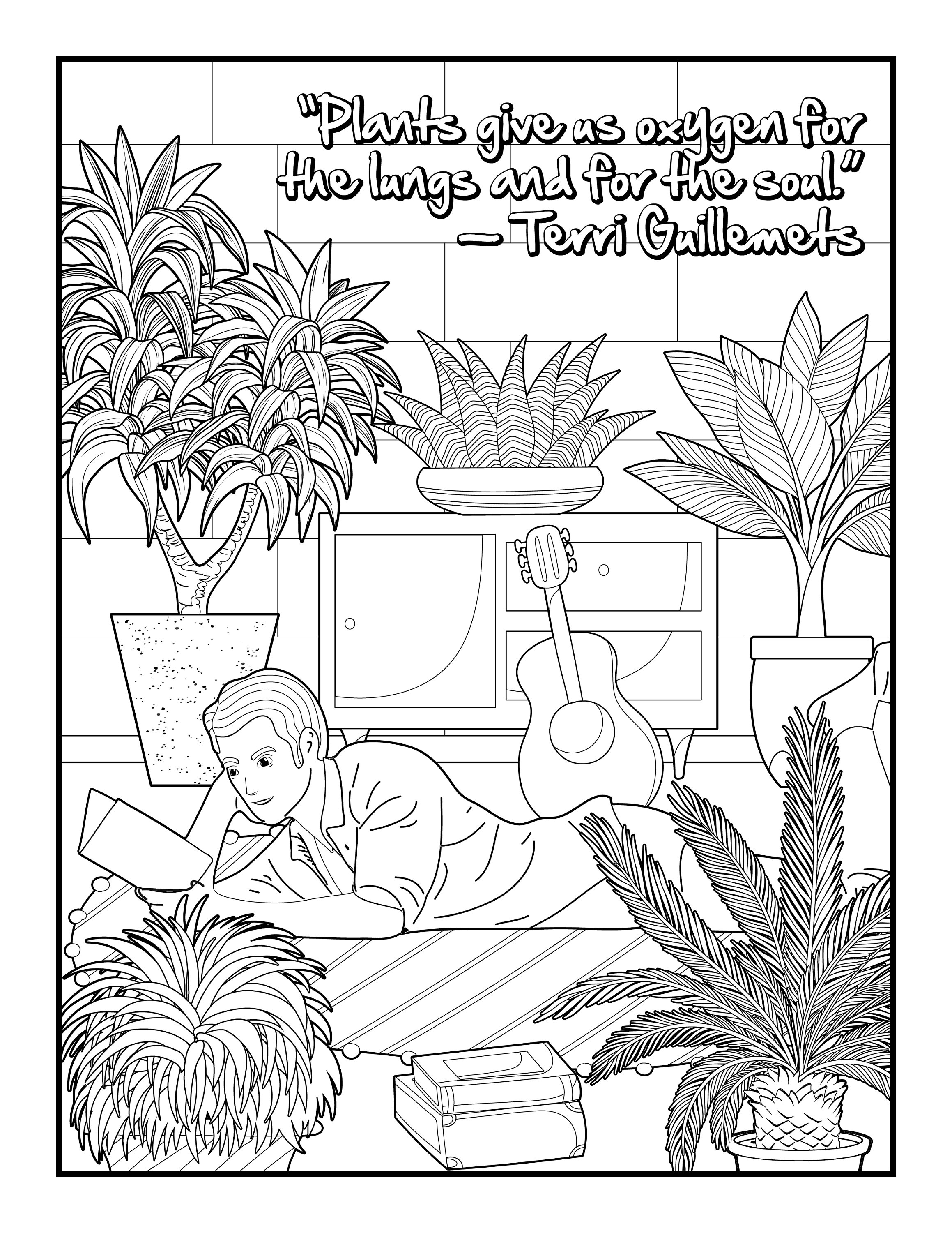 Digital Download Printable Houseplants Coloring Pages group 3 - Etsy