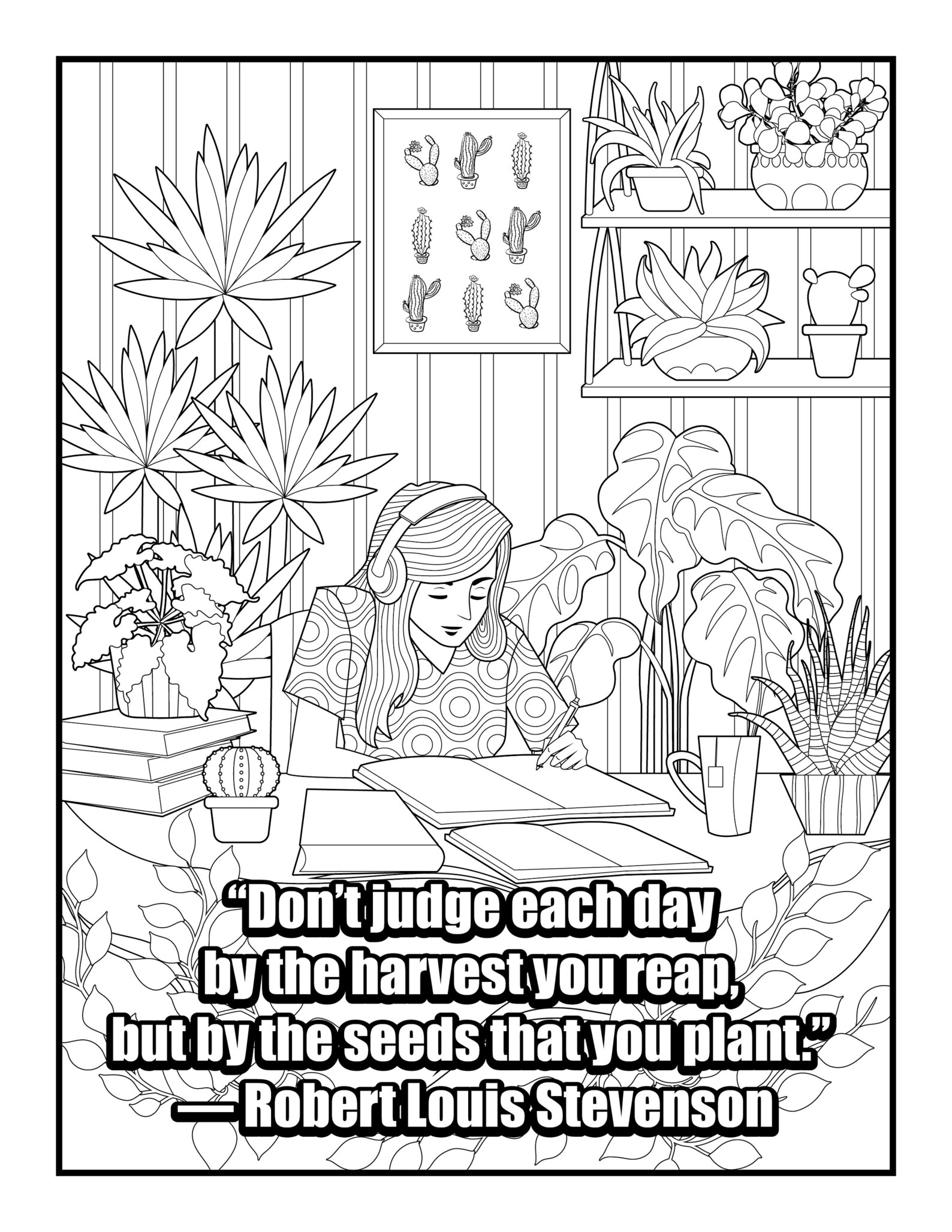 Digital Download Printable Houseplants Coloring Pages (group 4) - Etsy