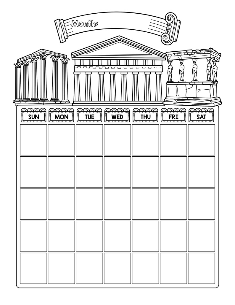 Greek Architecture Power Planner Digital Download Line Art PDF - Etsy