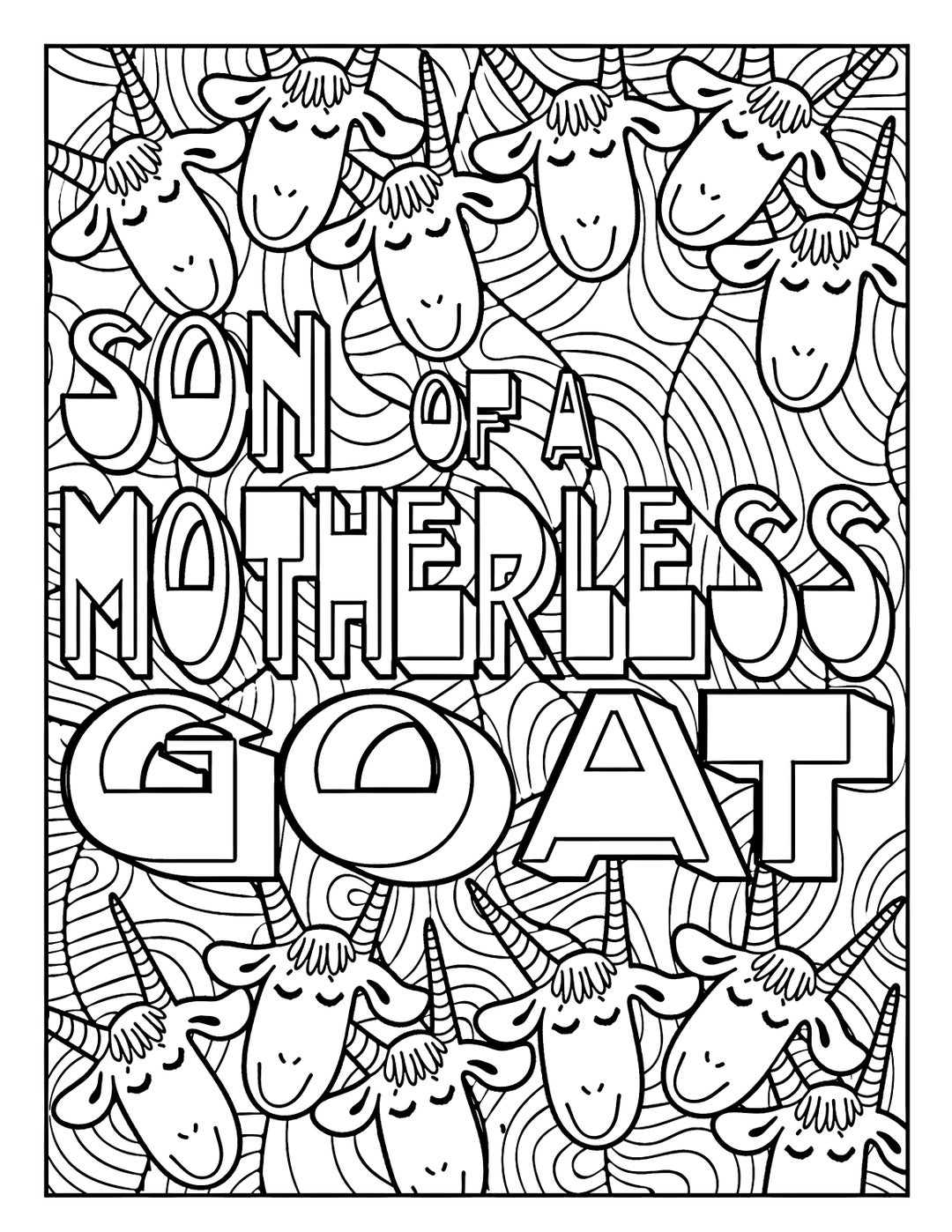 Clean Cuss Words Coloring Pages (group 5) Digital Download JPG - Etsy