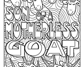Clean Cuss Words for Coloring Pages group 2 Digital Download - Etsy