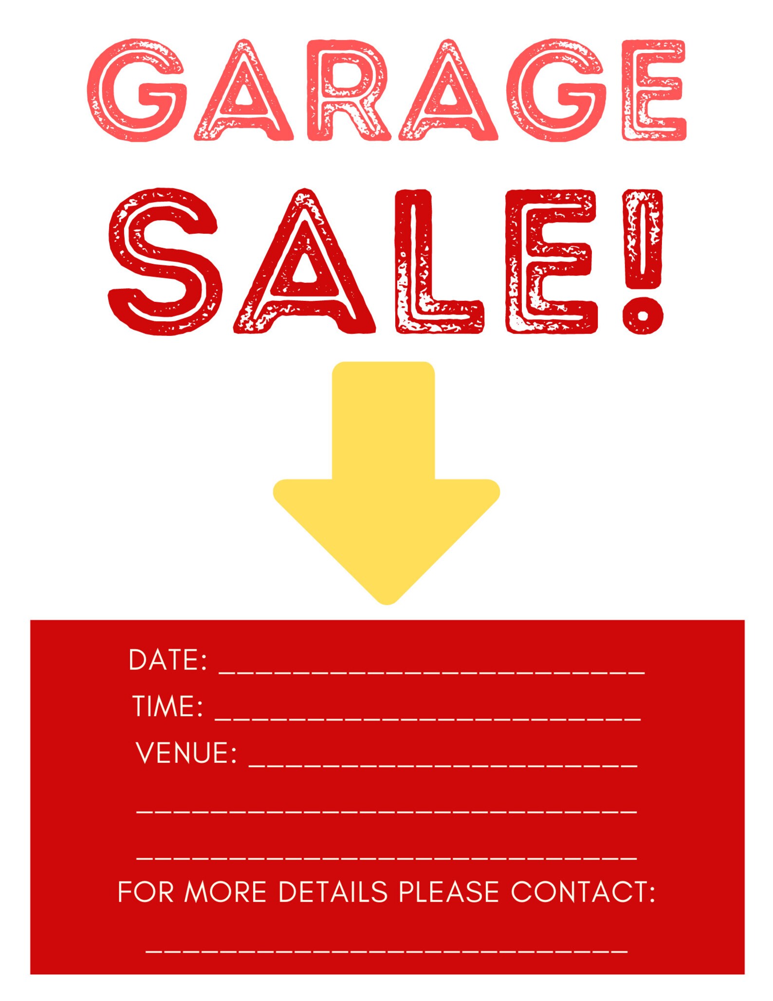 Garage Sale Signs/tags Downloadable/printable - Etsy
